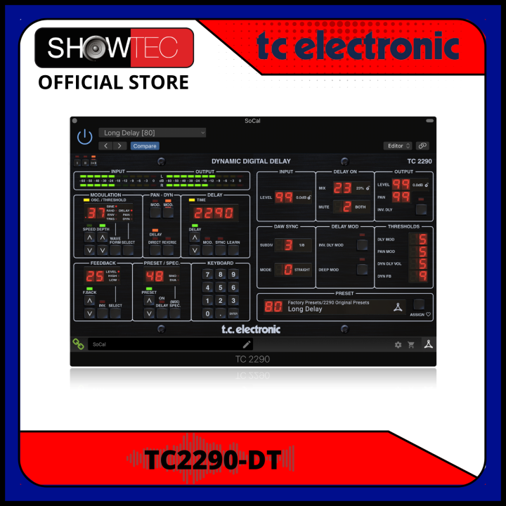 TC Electronic TC2290 NATIVE / TC2290-DT Legendary Dynamic Delay Plug-in ...