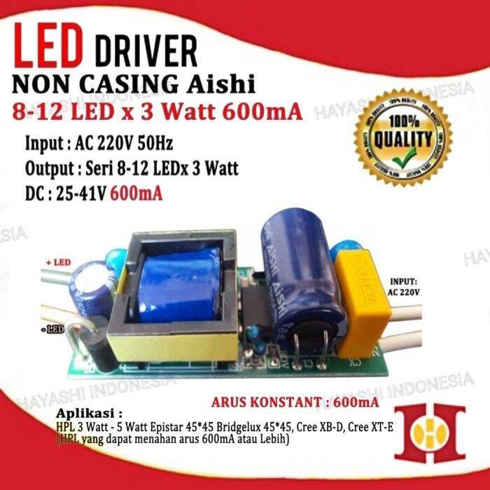 LED Driver LED 8-12 Watt 8-12W AC DC 600 mA PCB Board Tanpa Casing Box | Lazada Indonesia