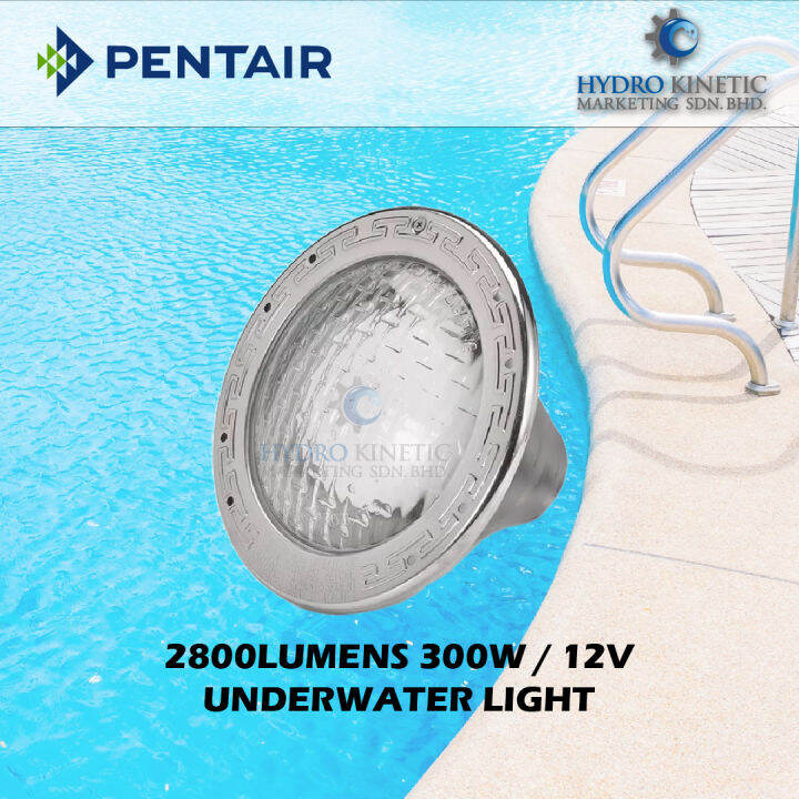 PENTAIR AMERLITE S/S UNDERWATER LIGHT C/W 300W /12V (2800LUMENS/2800K ...