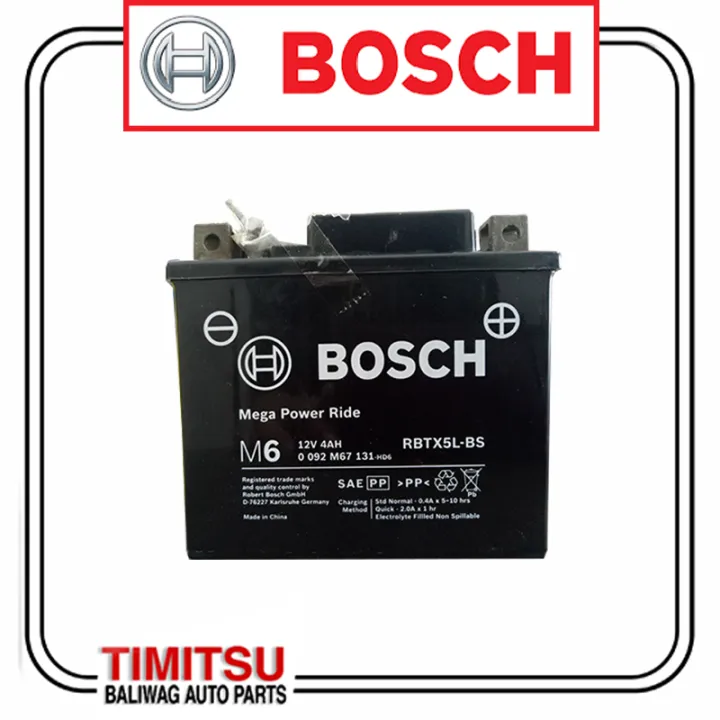 MEGA POWER RIDE BATTERY M6 12v 4ah MOTORCYCLES PART NO. RBTX5L-BS | Lazada PH