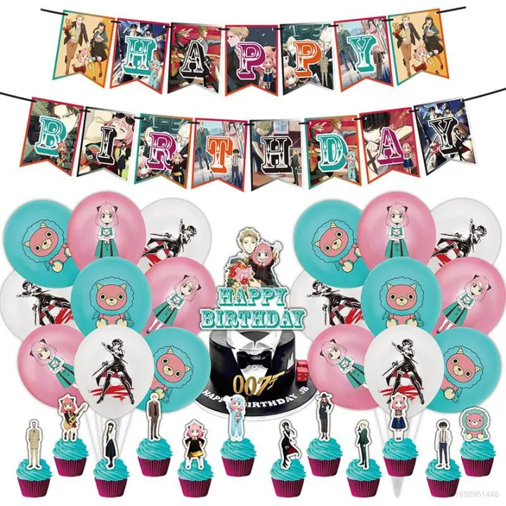 MB SPY x FAMILY Theme Kids Birthday Party Supplies Set Topper Balloon ...