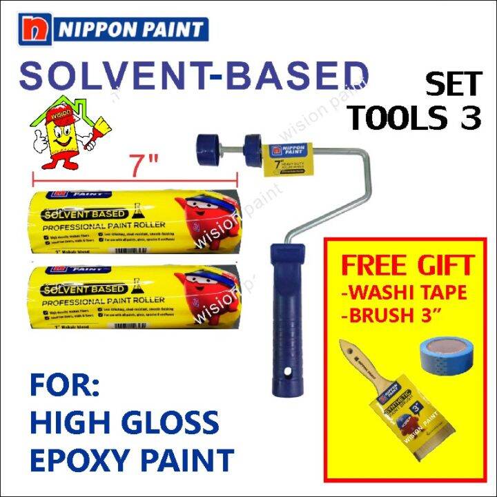 7 INCH Nippon Paint Solvent Based Roller Set Tools for high gloss ...