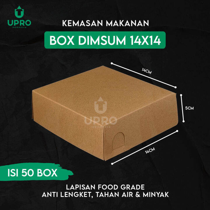 Box Dimsum Box Takoyaki Kraft Coklat Laminasi 14X14X5CM ISI 50 PCS ...