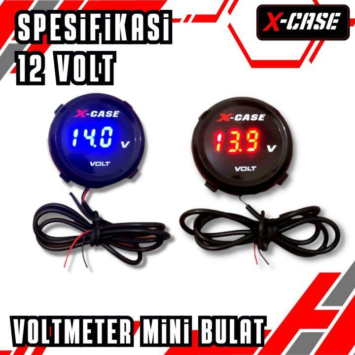 X-CASE Voltmeter Mini Bulat 12 Volt Waterproof Universal Motor | Lazada ...
