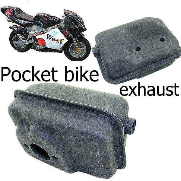 Pocket bike mini bike exhaust 49cc Pipe Muffler Can Pit square Dirt ...