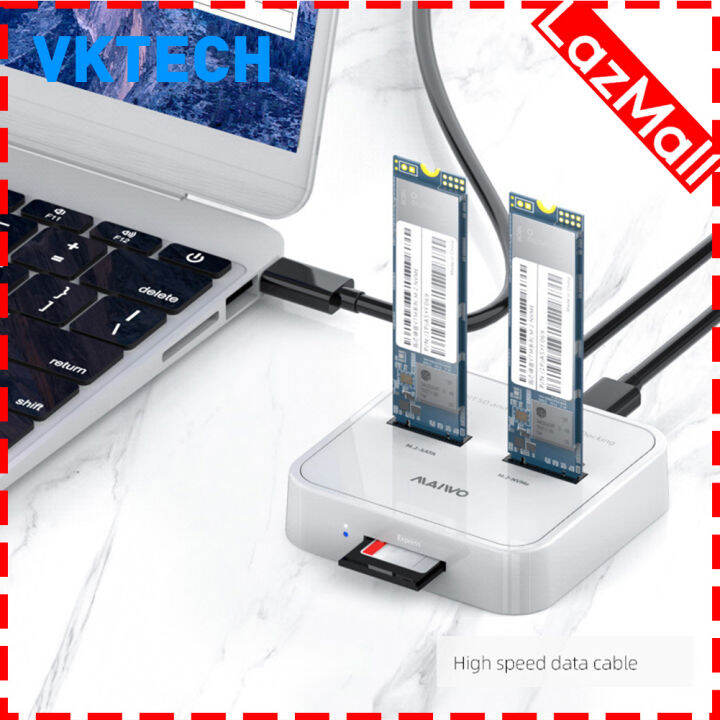 M.2 SSD Docking Dual Bay SATA/NVMe SD Card Reader Station | Lazada PH