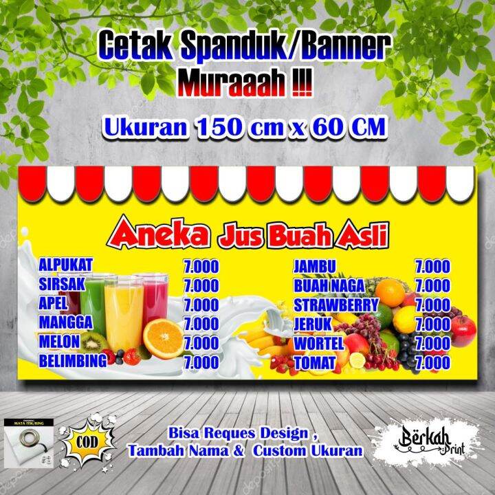Spanduk Banner Aneka Jus Buah Ukuran 150 cm x 60 cm | Lazada Indonesia