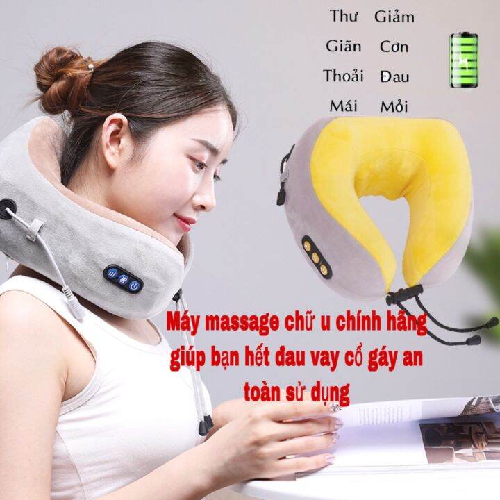 Gối Massage Cổ Chữ U Cao Cấp đa Năng Máy Massage U Shaped Gối Massage Cổ Gáy Chữ U Nhật Bản