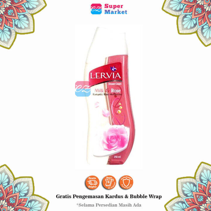 LERVIA SHOWER CREAM MILK & ROSE KEMASAN BOTOL 250 ML - SABUN MANDI ...