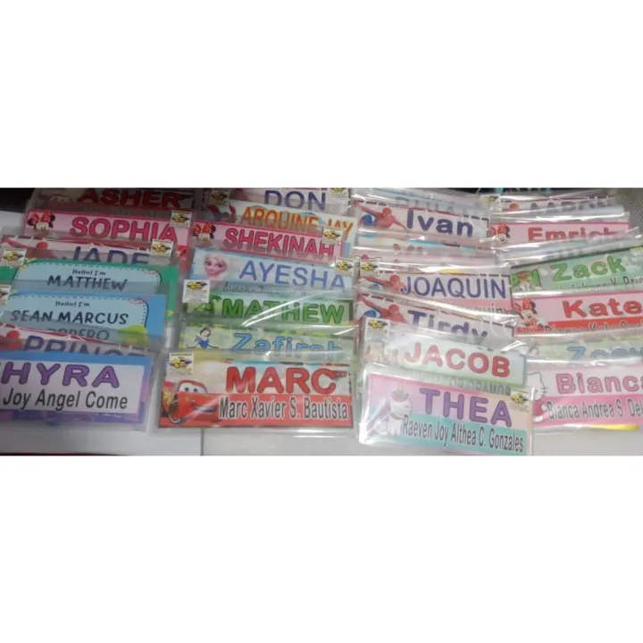 Name Tag / Nameplate for Kids/ Laminated BACK TO BACK any design ...