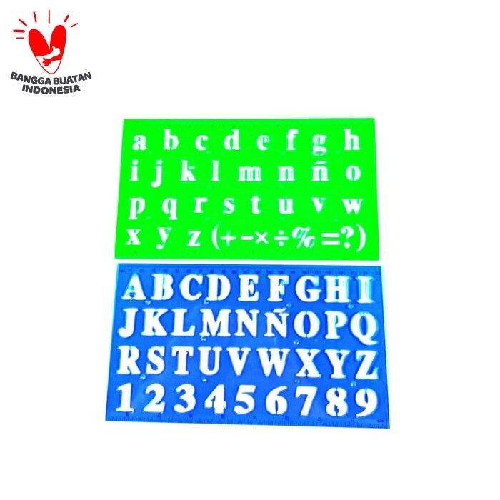 Penggaris gambar bentuk huruf dan angka 2 pcs | Lazada Indonesia