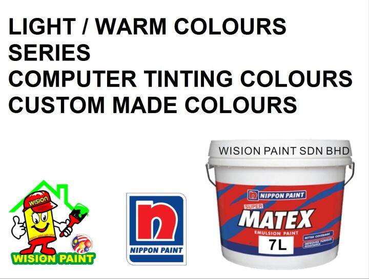 7L NIPPON PAINT SUPER MATEX INTERIOR EMULSION MATT FINISH WALL PAINT - WISION PAINT 7 LITER | Lazada
