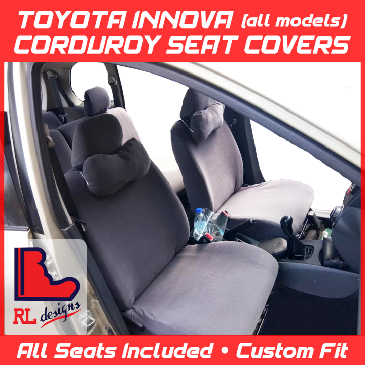 Toyota Innova Corduroy Seat Covers (All Seats Included, Custom Fit ...
