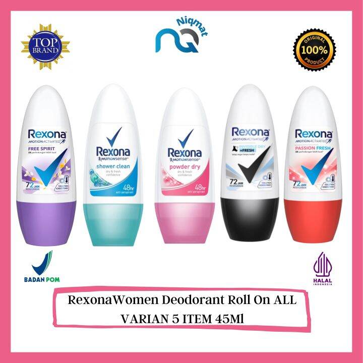 Rexona Women Deodorant Roll On Antiperspirant - 72 Jam Kesegaran Nonstop - 45mL | Lazada Indonesia