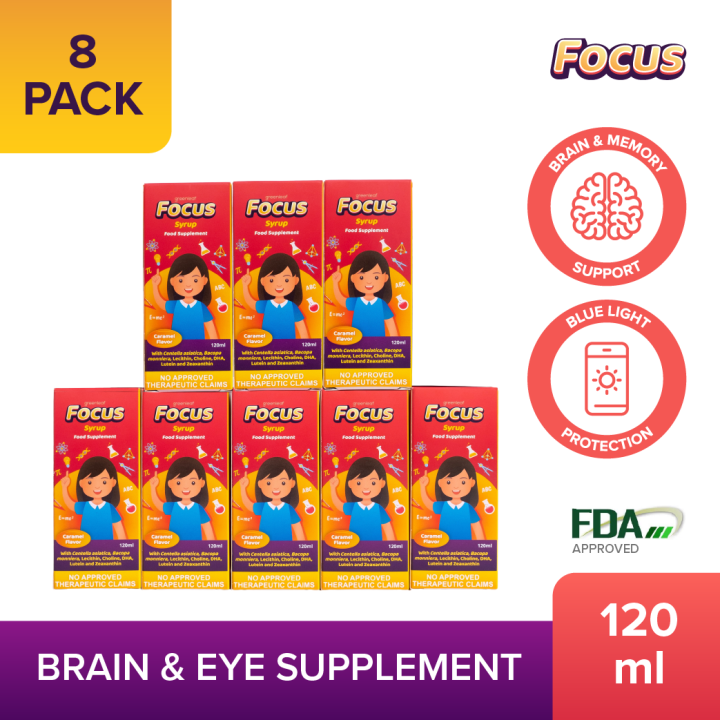 8 Pack - Focus Syrup Brain & Eye Supplement for Kids - 120ml | Lazada PH