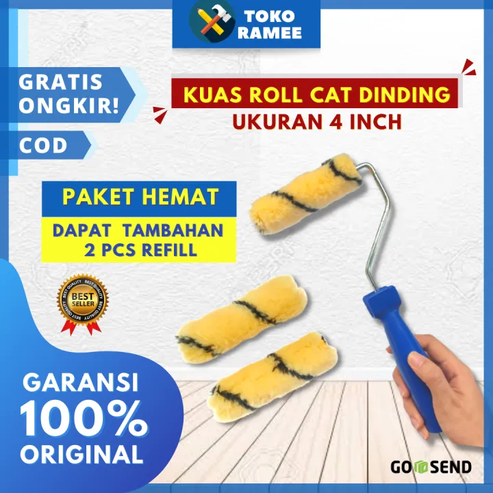 (Set 3 Pcs) Kuas / Koas Rol Roll Roller Untuk Alat Cat / Cet Tembok ...
