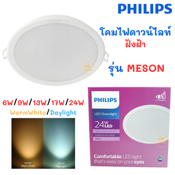 PHILIPS โคมไฟดาวน์ไลท์ ฝังฝ้า Panel LED รุ่น MESON ขนาด 6W (3.5")/ 9W ...