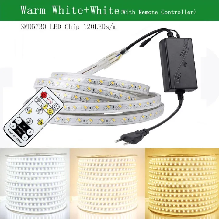 SMD 5050 220V LED Strip White Outdoor Waterproof 5730 RGB LED Ribbon ...