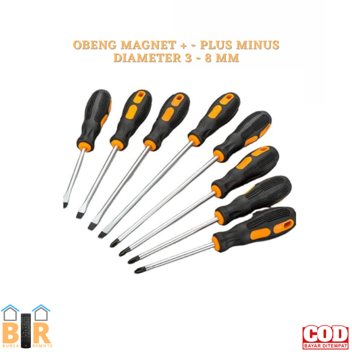 Obeng Plus (+) / Obeng Minus (-) Diameter 3 - 8mm | Lazada Indonesia