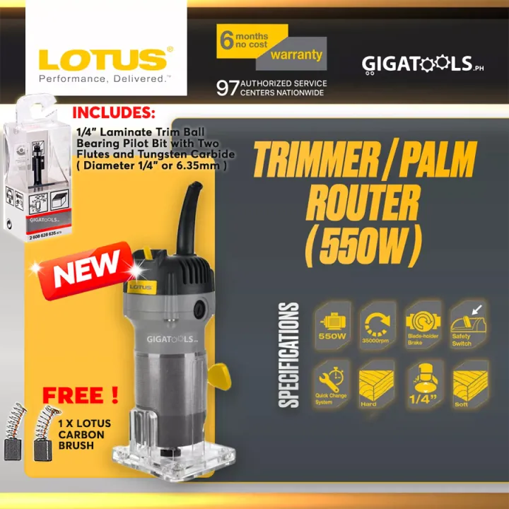 *NEW* Lotus LTPR550X Trimmer / Palm Router 1/4" ( 550W ) with FREE ...