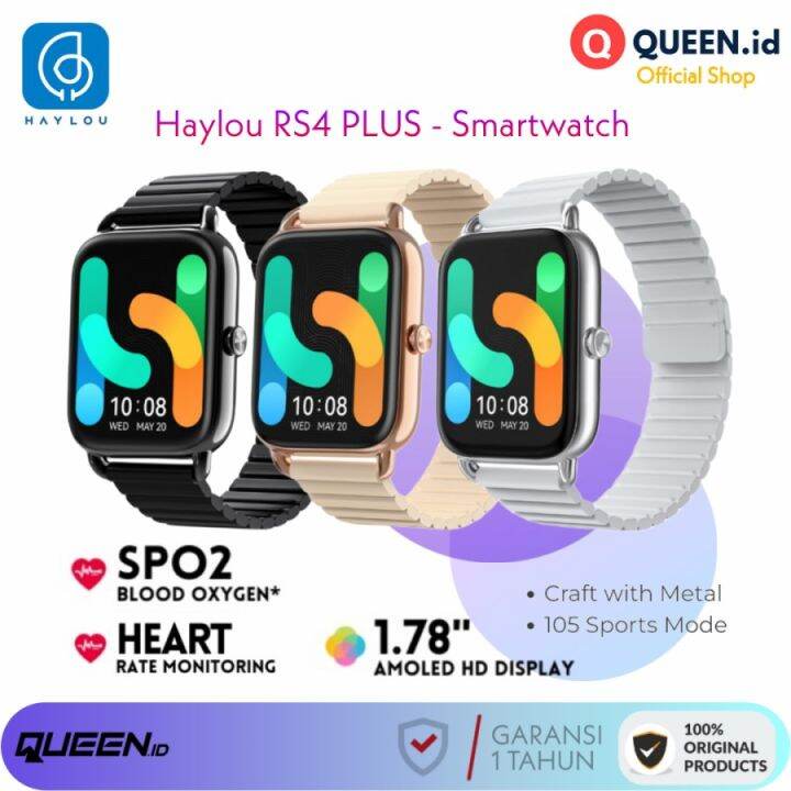 Haylou RS4+ PLUS 1.78inch Retina HD AMOLED Display SpO2 IP68 Metal ...