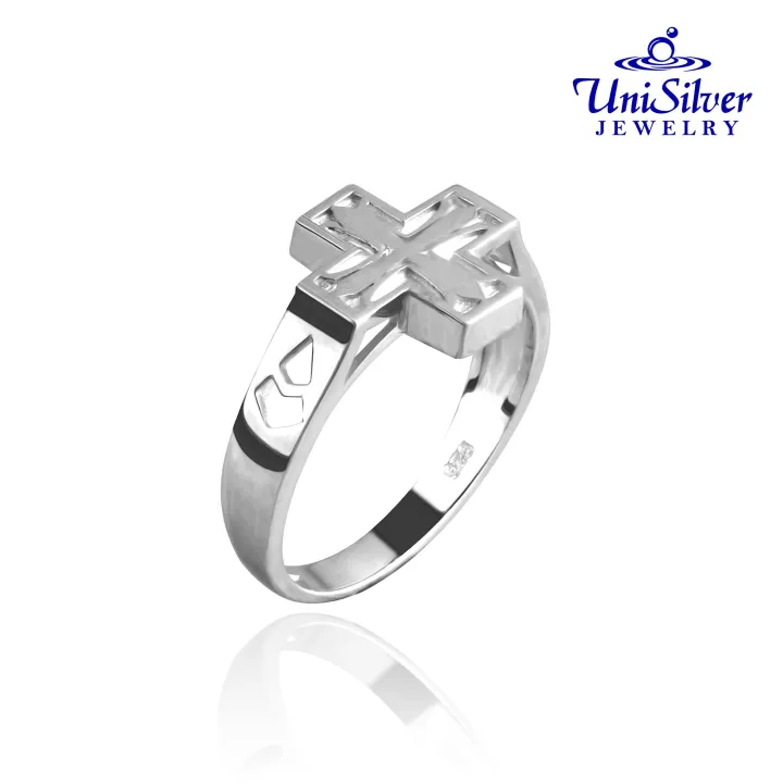 Unisilver 925 Plain Cross Men's Ring (MR302-1070) | Lazada PH