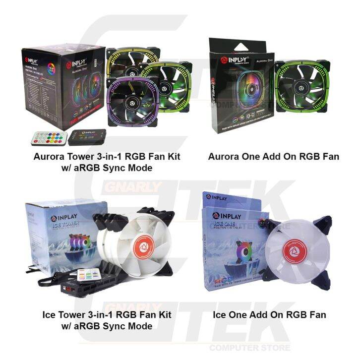 Inplay Aurora / Ice Tower 120mm RGB 3-in-1 Fan Kit V2 / Aurora / Ice ...