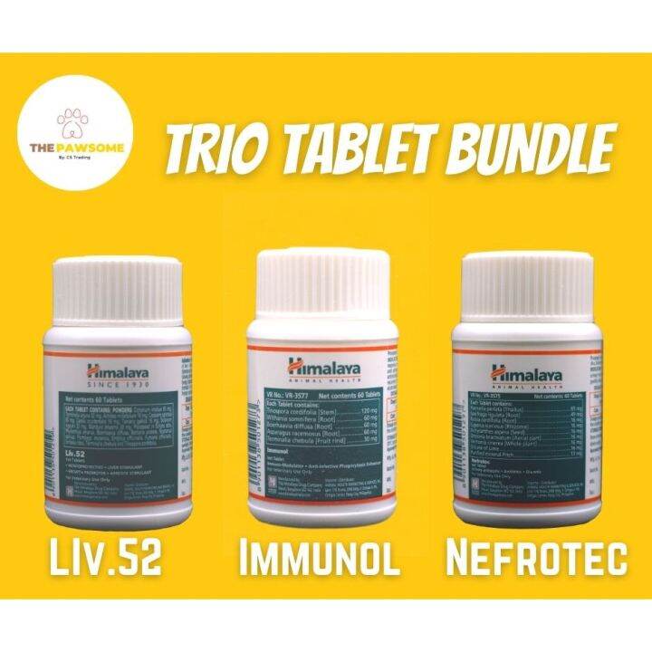 Himalayan trio bundle (Immunol tab, liv52 tab, nefotec tab) | Lazada PH