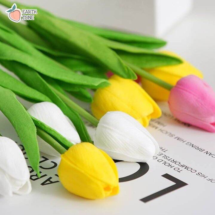 【Junjun】CODดอกทิวลิป ทิวลิปปลอม Tulip Flower ดอกไม้ปลอม ทิวลิป พร้อพถ่ายรูป prop ดอกไม้ตกแต่ง ...