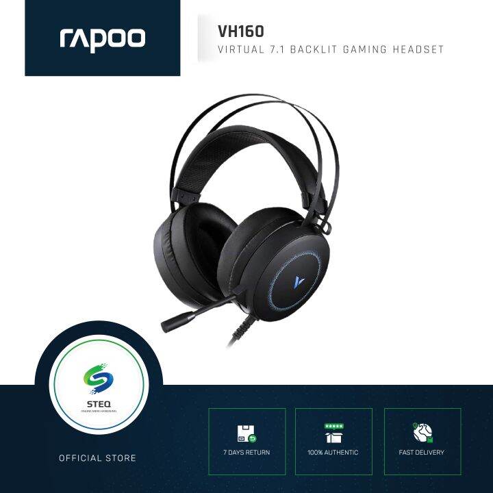 STEQ RAPOO VH160 Virtual 7.1 Backlit Gaming Headset | Lazada PH
