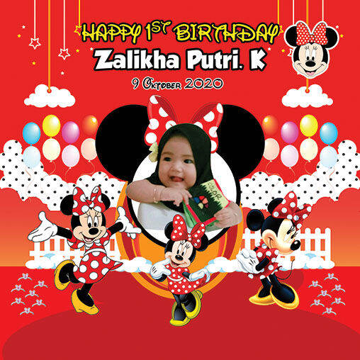 Banner / spanduk Mickey / Minnie Mouse uk. 1x1 meter | Lazada Indonesia