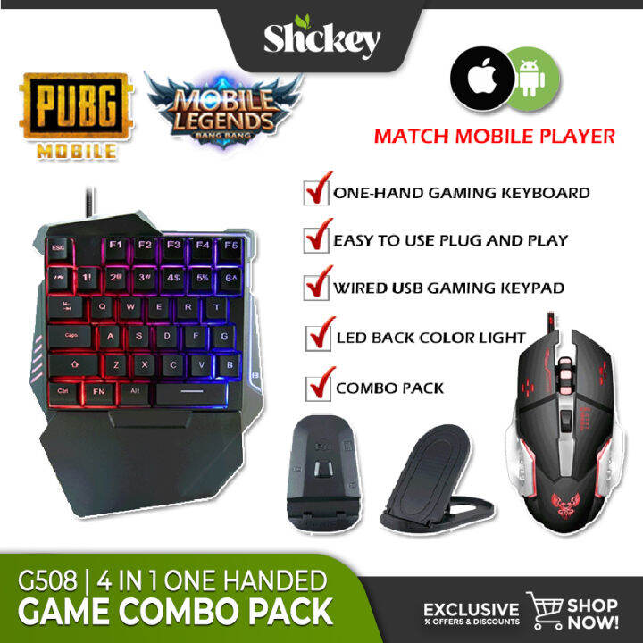 SHCKEY - G508 4 in 1 One Handed Keyboard and Mouse Converter Combo Pack ...