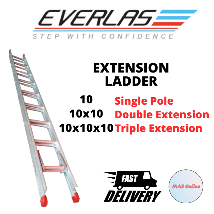 10 Feet Everlas Extension Ladder Tangga Slide Double Extension Triple ...