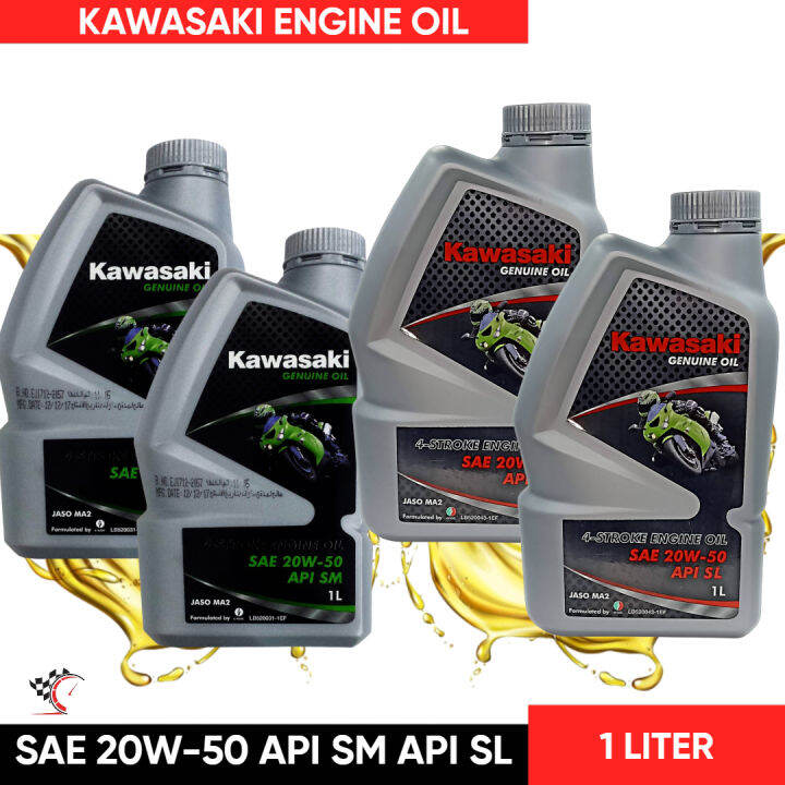 Kawasaki Oil for Motorcycle Engine Oil 4T API SM SAE 20W-50, 4T API SG ...