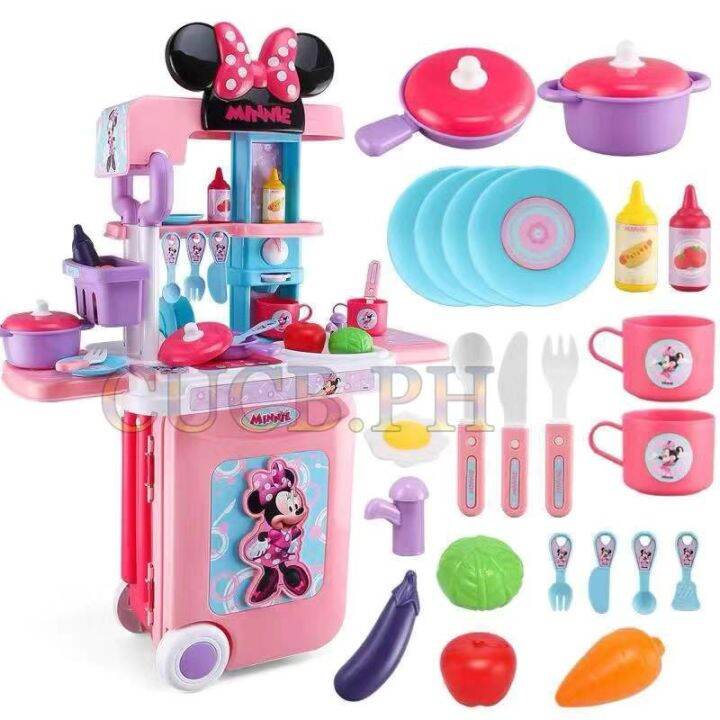 MINNIE MOUSE 3-in-1 kitchen sound light travel suitcase toy | Lazada PH