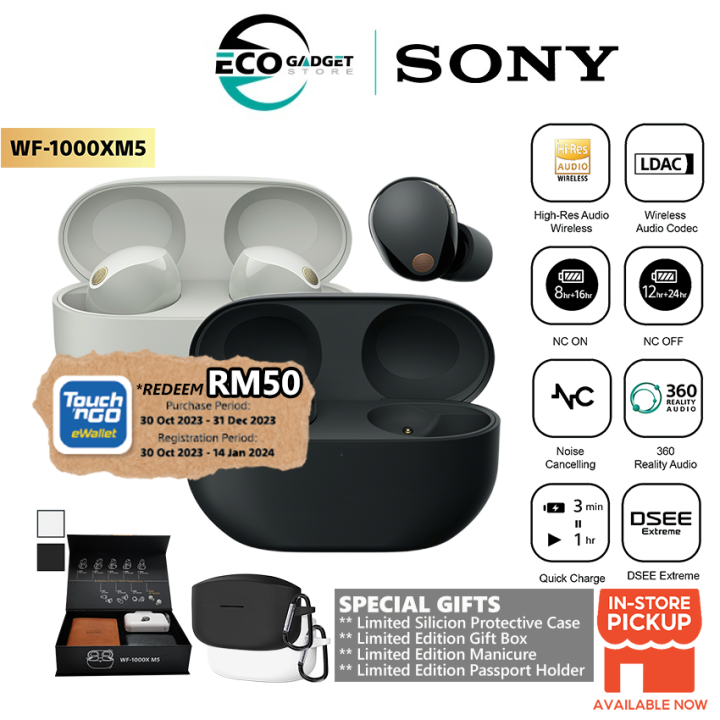 Sony WF-1000XM5 Premium Truly Wireless Noise Cancelling Headphones ...