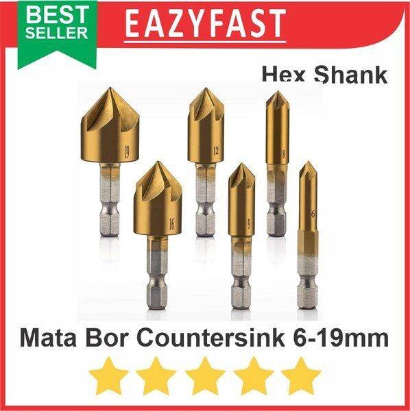 Mata Bor Countersink Counter Sink Drill Bit Hex Shank 6-19mm Set 6 pcs ...