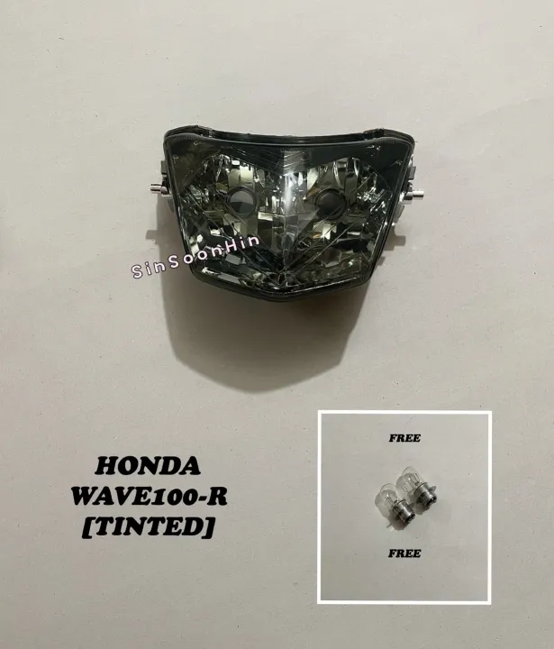 Honda WAVE100-R WAVE100R Head Lamp - Tinted [FREE BULB] | Lazada