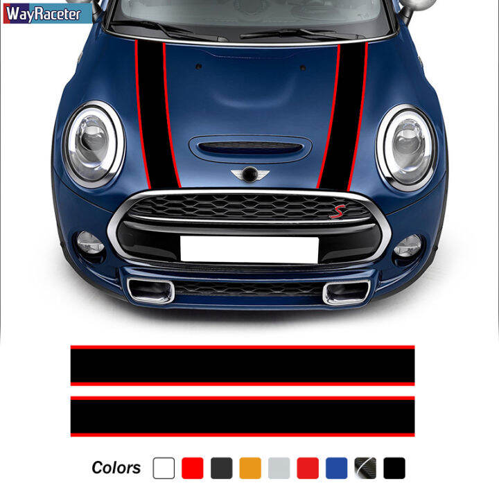Car Hood Decal Engine Cover Rally Line Bonnet Stripe Sticker For MINI ...