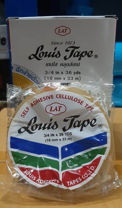 สก๊อตเทปใส Louis Tape (หลุยสฺ์เทป) หน้า 3/4 แกนใหญ่ ความยาว 36 หลา (1 ...