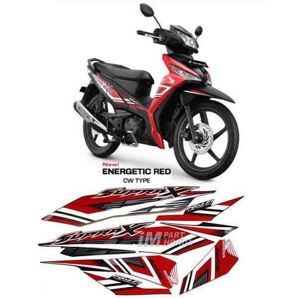 Stiker New Supra X 125 Fi K41 2022 Energetic Red CW Merah Hitam | Lazada Indonesia