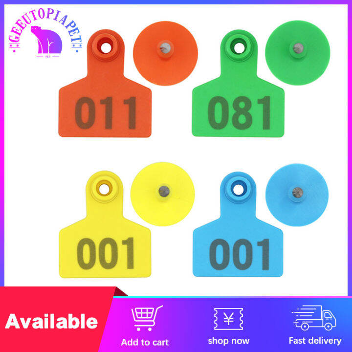 10PCS 4x5CM Consecutive Numbers Pig Ear Tags Set Farm Animals Label ...