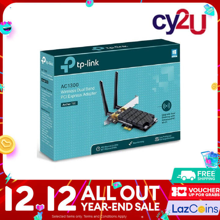 TP-LINK AC1300 Wireless Dual Band PCI-E Express Adapter Archer T6E | Lazada