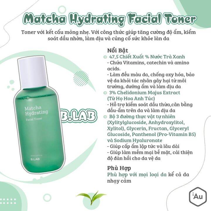 Toner Trà Xanh Kiểm Soát Dầu Nhờn, Cấp Ẩm Mỏng Nhẹ, Chống Oxy Hóa | B ...