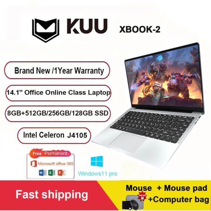 KUU XBOOK-2 14.1Inch Laptop 8GB RAM 512GB SSD Intel J4105 Windows 11 ...
