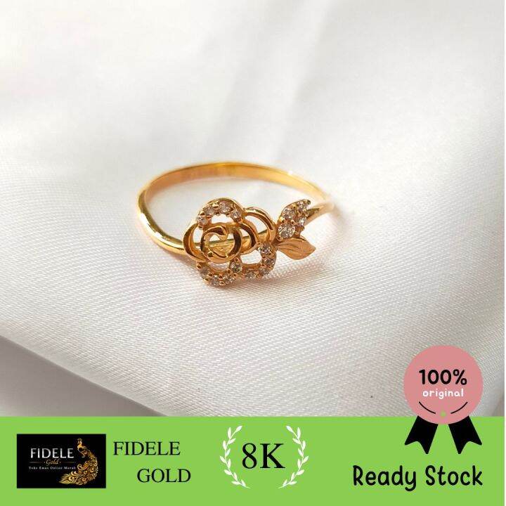 Cincin Bunga Permata mewah Cincin Bunga Cincin Permata Cincin Emas Asli ...