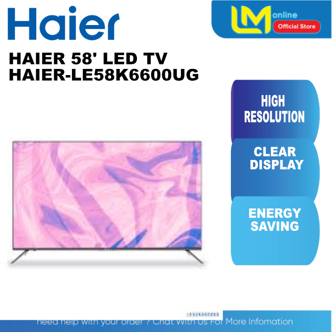 HAIER 58'LED Smart TV, HAI-LE58K6600UG | Lazada
