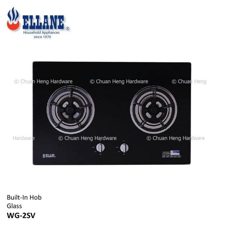 Ellane WG-2SV 2 Burner Glass Hob c/w safety valve | Lazada Singapore