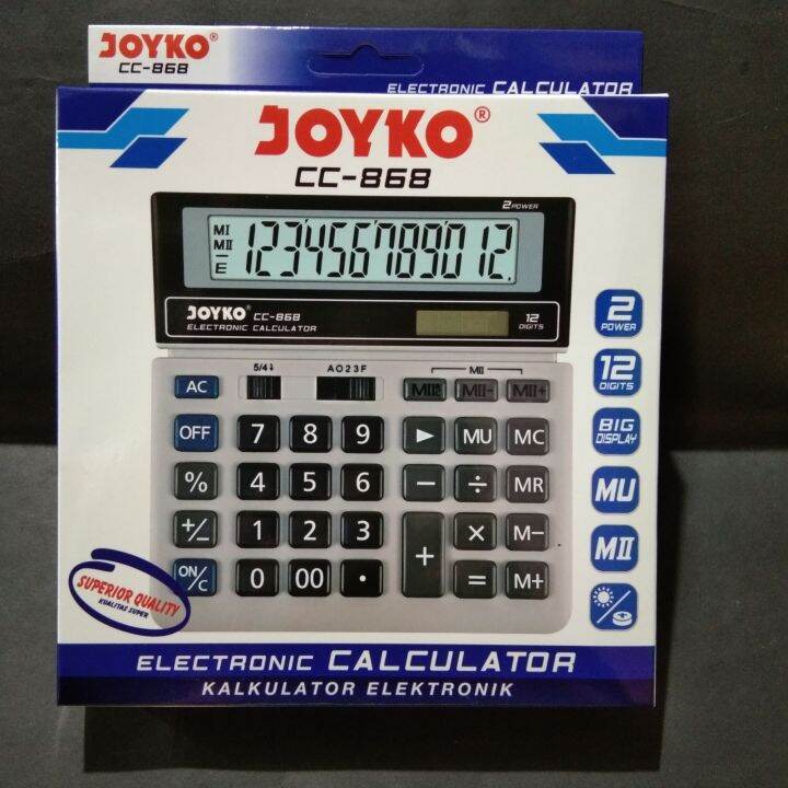 KALKULATOR JOYKO BESAR 12 DIGIT CC-868 SETARA SDC-868 | Lazada Indonesia