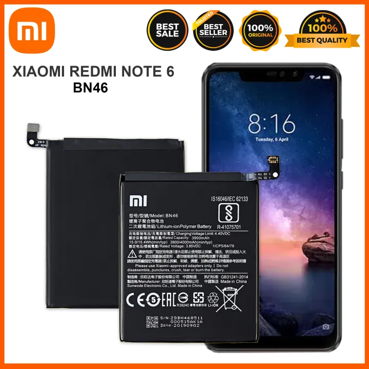 Xiaomi Redmi Note 6 Battery Model BN46 / 4000mAh (ADVANSITY) | Lazada PH